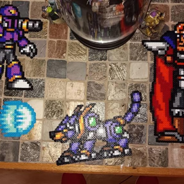 Mega Man X Sigma Cape Perler Bead Sprite, SNES Megaman X1 Boss, Pixel ...