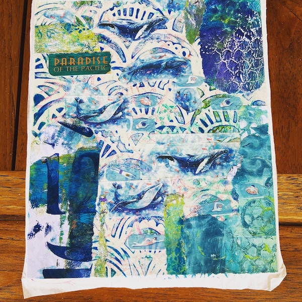 Custom Paper Collage Kit Round Stickers Mixed Media Decorated Papers ...