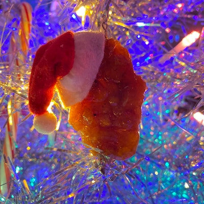 Real Chicken Nugget With Santa Hat Ornament real Preserved - Etsy