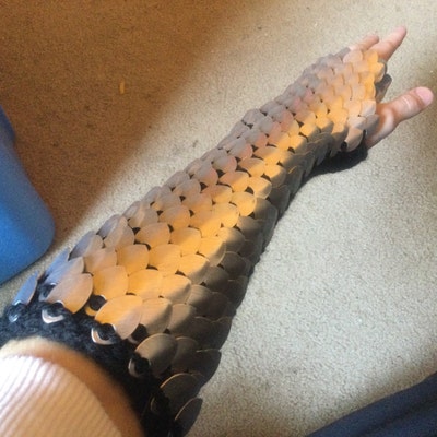 Dragon Scale Gauntlets Knitted Dragonhide Armor Elbow Length Custom ...
