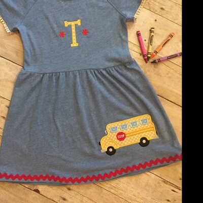 School Bus Applique Machine Embroidery Design - Etsy
