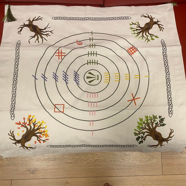 Rune Casting Cloth With Yggdrasil Tree. Elder Futhark. 20'' (52 Cm ...