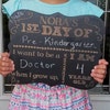 First Day of School Chalkboard, Kindergarten Sign, Back to School ...