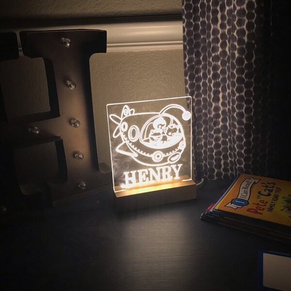 Acrylic Engraved LED Lamp With Solid Wooden Base. Christmas Design ...