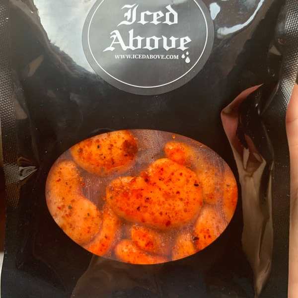 Gourmet Sweet and Spicy Mango Gummies in Homemade Mango Chile Powder - Etsy