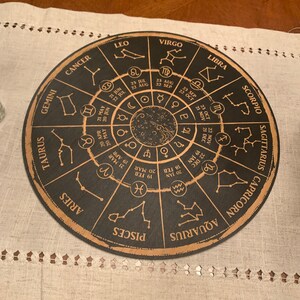 Zodiac Wheel Board // Astrology Guide // Magickal Decor - Etsy