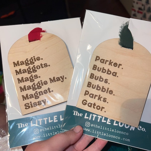 Wooden Nickname Christmas Ornament | Kids Christmas Ornament | Holiday ...