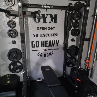 Go Heavy or Go Home Gym Decal Sign Sticker for Windows, Walls and More ...