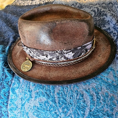 Vintage Rare Hat, High Bowler Western Cowboy Distressed.1 Stock 55cm - Etsy