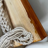 Handmade Macrame Swing, Macrame Wood Swing, Wood Swing, Tree Swing ...