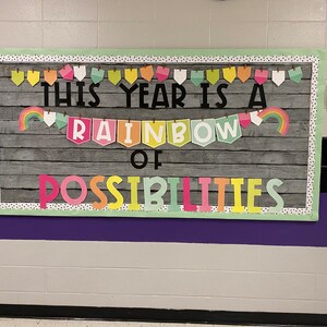 Bright Rainbow Classroom Decor, Bulletin Board Kit, Classroom Posters ...