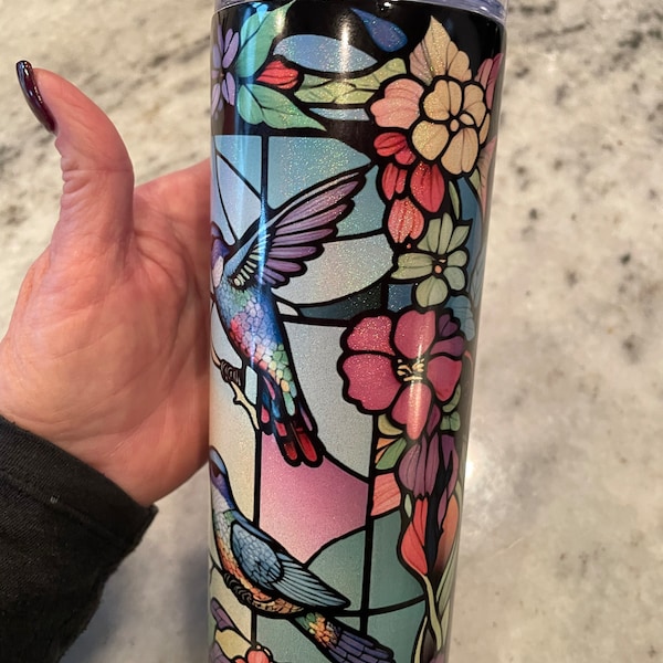 Hummingbird Stained Glass Sublimation Designs, Stained Glass Pattern ...