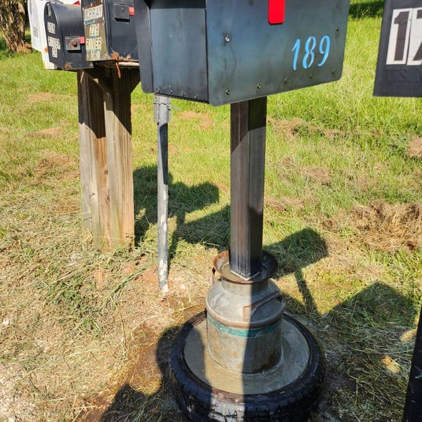 Custom Steel Mailbox - Metal Address Mail Box With Personalized Numbers ...