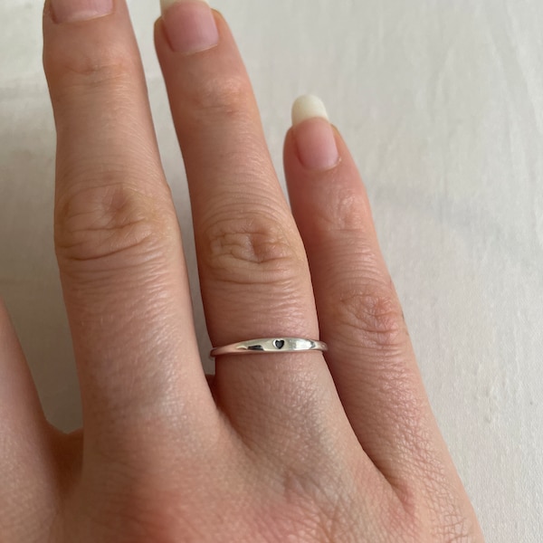 Sterling Silver Heart Ring>dainty Heart Ring,925 Heart Ring,minimalist ...