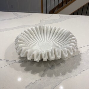 Jumbo Decorative Marble Scallop Bowl Ruffled Marble Bowl | Etsy