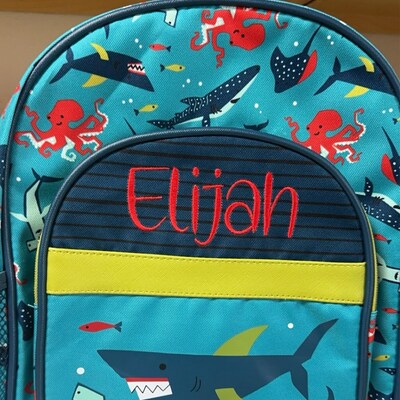 Stephen Joseph Classic Print Shark Backpack Set, Personalize Boys ...
