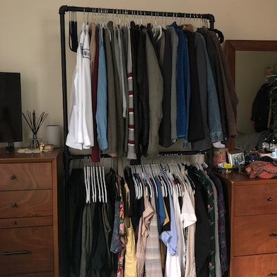 Garment Rack Double Rail Clothes Rack Clothing Rack Industrial Pipe ...