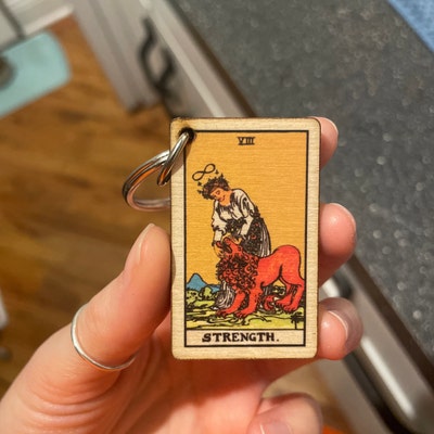 Strength Tarot Card Keychain Strength Gift Meditation Gift - Etsy