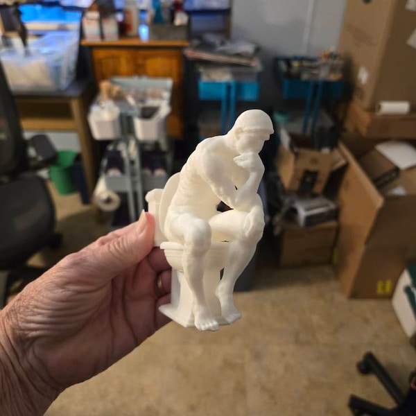 Thinker on Toilet Figure, Bathroom Décor, 3D Printed - Etsy