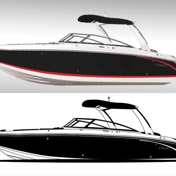 Custom Boat Line Art: Vector File Drawing (digital Download) - Etsy