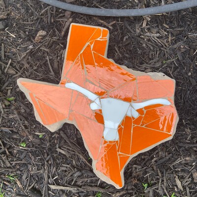 Texas Shaped Stepping Stone With Texas ATM Aggie Mosaic Top - Etsy