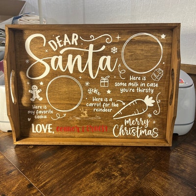 Dear Santa Tray SVG Bundle, Christmas SVG, Santa Tray SVG, Santa Plate ...