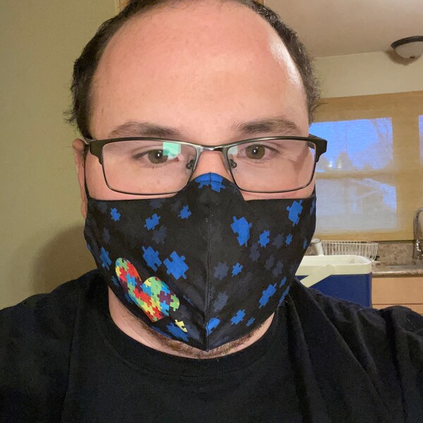 Autism Awareness Face Mask - Love Educate Support and Advocate - Etsy