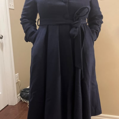 Blue Wool Dress, Womens Winter Dress, Womens Dress, Long Wool Dress ...