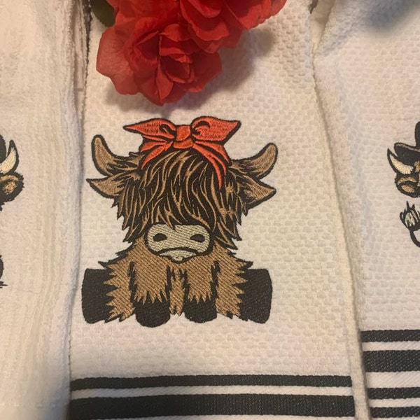 Highland Cow Embroidery Design 5 Sizes, Heifer Embroidery Machine ...