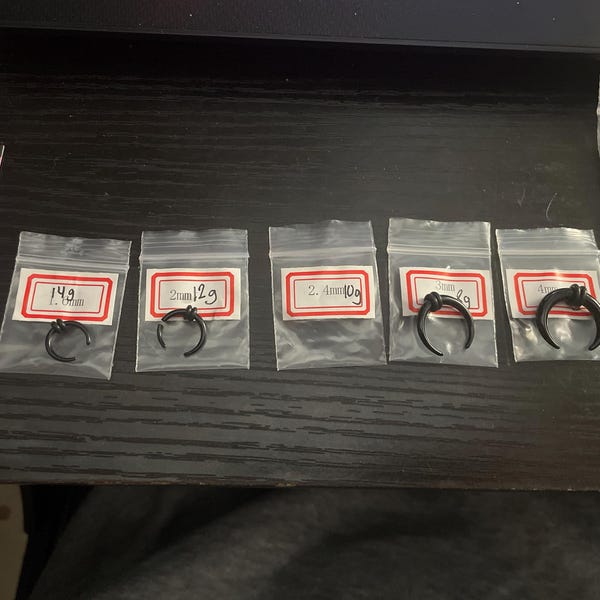 Septum Stretching Kit | Black Acrylic Pincher Kit | Septum & Ear ...