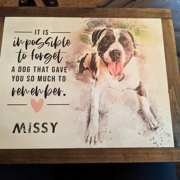 Pet Loss Sign, Watercolor Pet Sign, Animal Loss Sign, Pet Loss Gift ...