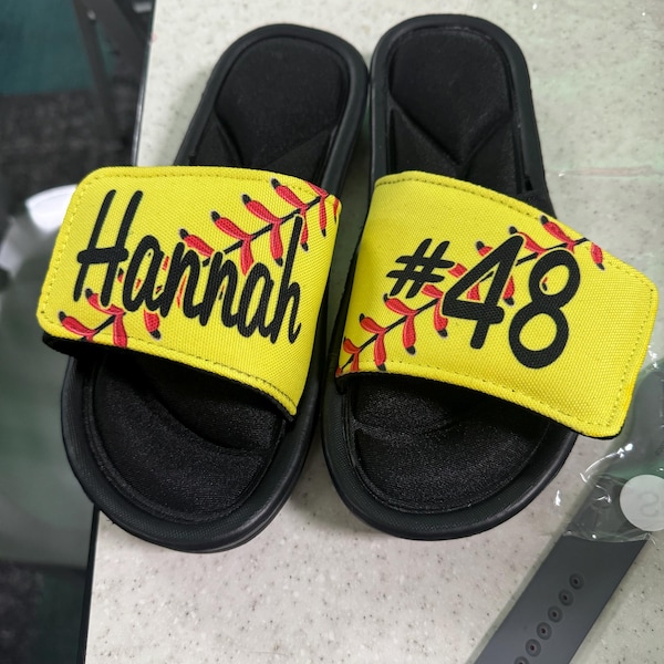 Custom Softball Slides Flip Flops Sandals for Youth and Adults ...