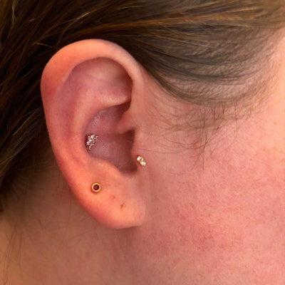 16g Star Rook Earring Whimsigoth Sparkly Daith Piercing Cartilage Star ...