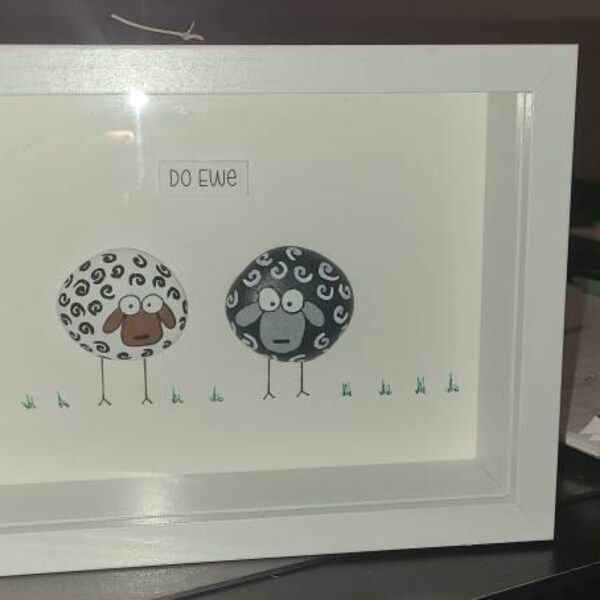 Do Ewe | SHEEP | PEBBLE ART | 9” X 9” - Etsy