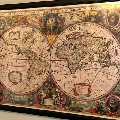 Old World Map 1630 Antique Fine Art Reproduction Print by Henricus Hondius Wall Map Art Print - Etsy