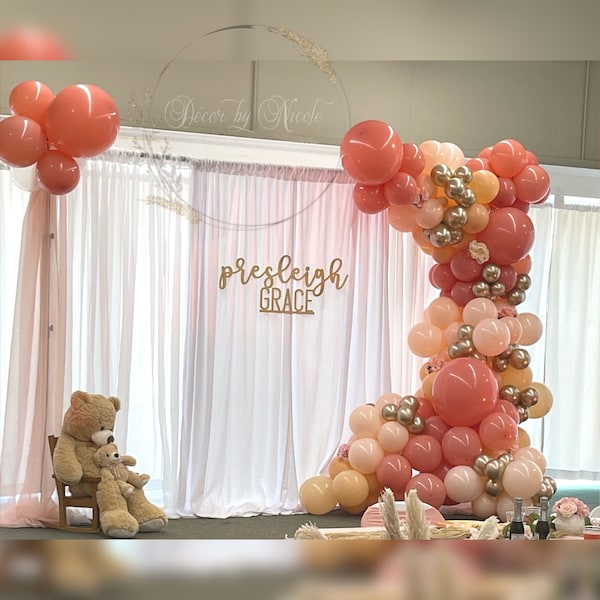 Large Custom First and Last Name Sign, Personalized Backdrop Name ...