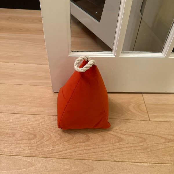 Burnt Orange Door Stop Door Weight Made Using Harris Tweed - Door ...