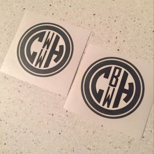 Four Initial Monogram Decal Sticker Four Letter Monogram Decal, 4 ...