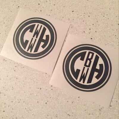 Four Initial Monogram Decal Sticker Four Letter Monogram Decal, 4 ...