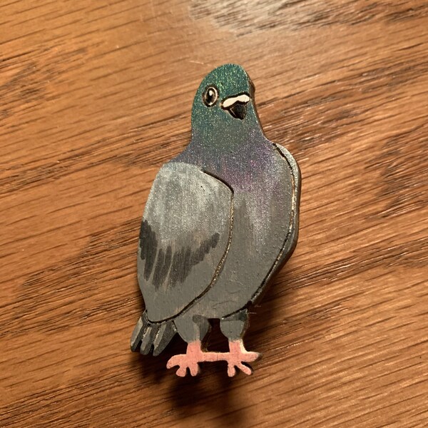 Wooden Hand Painted Budgie Pin - Etsy