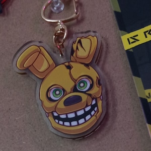Springtrap, Spring Bonnie, Yellow Rabbit 2.5 Double-sided Acrylic Charm ...