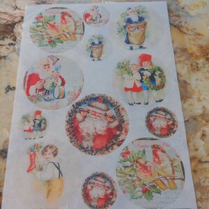 Paper Designs. Rice Paper, Vintage Style, Christmas, Santa Claus, Toys ...