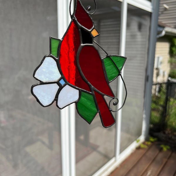 Cardinal Stained Glass Pattern: PDF, SVG, Cricut File (digital Download ...