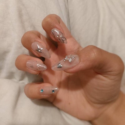 Y2k Red Star Hand Painted Nails /custom Press on Nails/ Hand - Etsy Canada