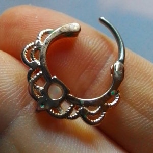 Laurel Leaf Septum Clicker Rose Gold and Gold 16 Gauge Surgical Steel ...