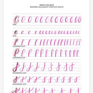 Modern Calligraphy Brush Lettering Workbook Practice Sheets for ...