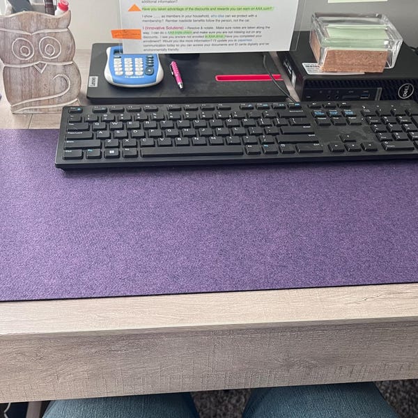 Felt Desk Pad, Custom Felt Desk Mat, Office Desk Accessories, Large ...