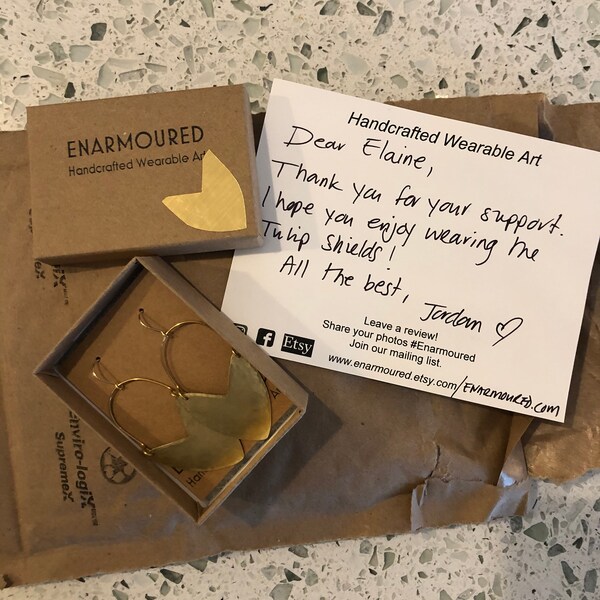 Earring Silver - Tulip Shield Large - Statement Earrings - Wearable Art ...