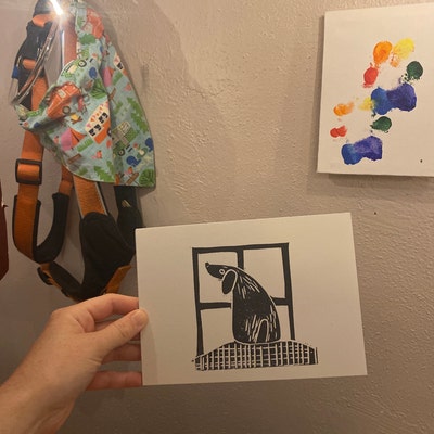 Crow and Pizza Block Print-linocut - Etsy