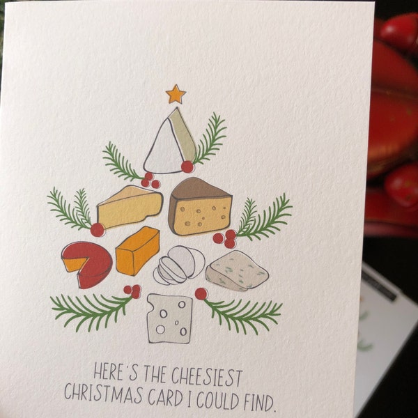 SET OF 8 Cheesy Christmas Card, Cheesy Holiday, Cheese Lover Card ...